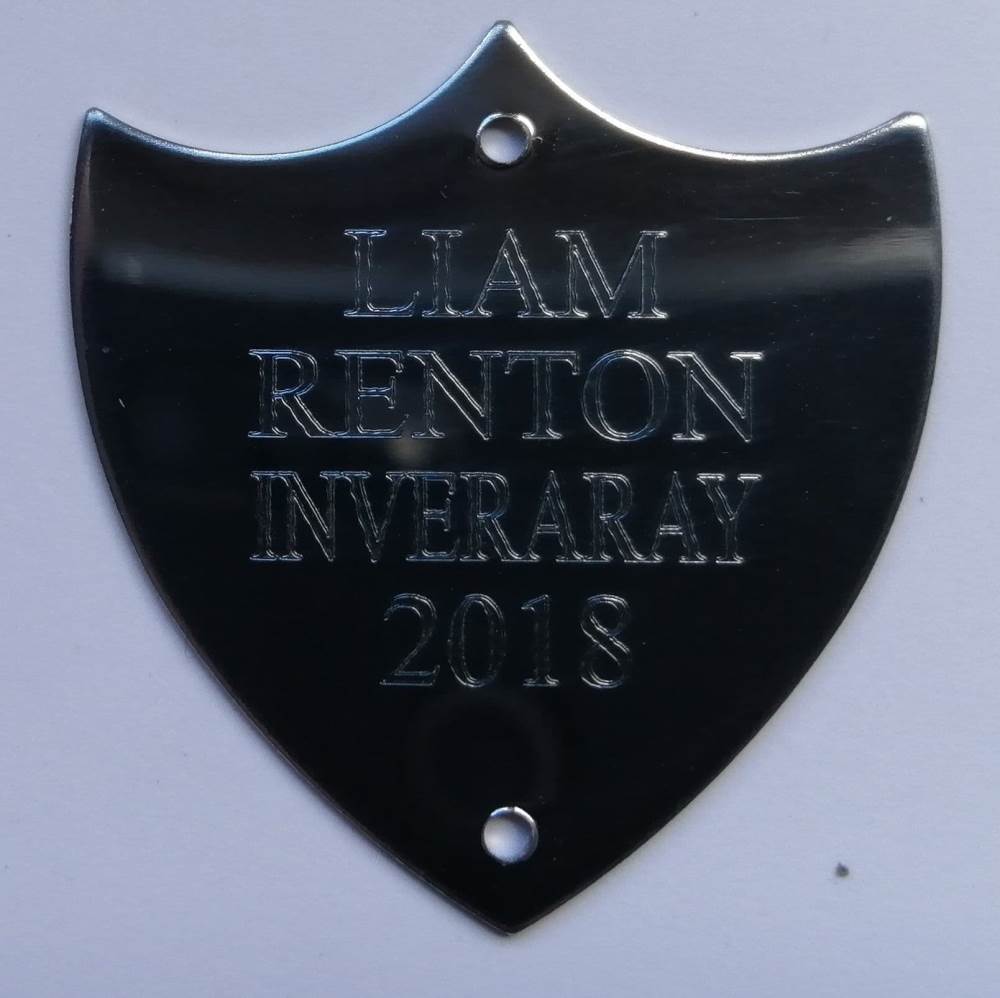 Flat Trophy Side Shield 30x32mm S003, Silver Chrome, Free-Engraving ...