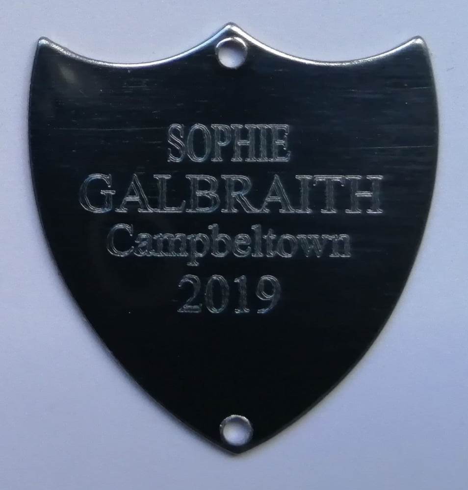 Flat Trophy Side Shield 25x27mm S002, Silver Chrome, Free-Engraving ...