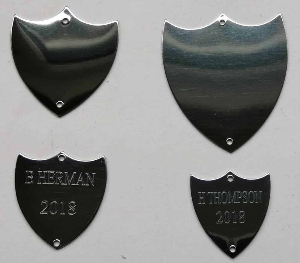 Flat Trophy Side Shield 36x40mm S004 Silver Chrome, Free-Engraving ...